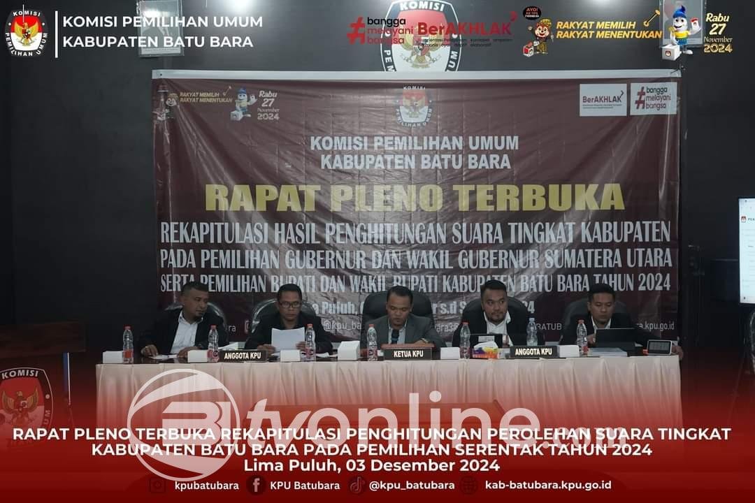 KPU Kabupaten Batu Bara Gelar Rapat Pleno Terbuka Rekapitulasi Hasil Penghitungan Suara Pilkada ...